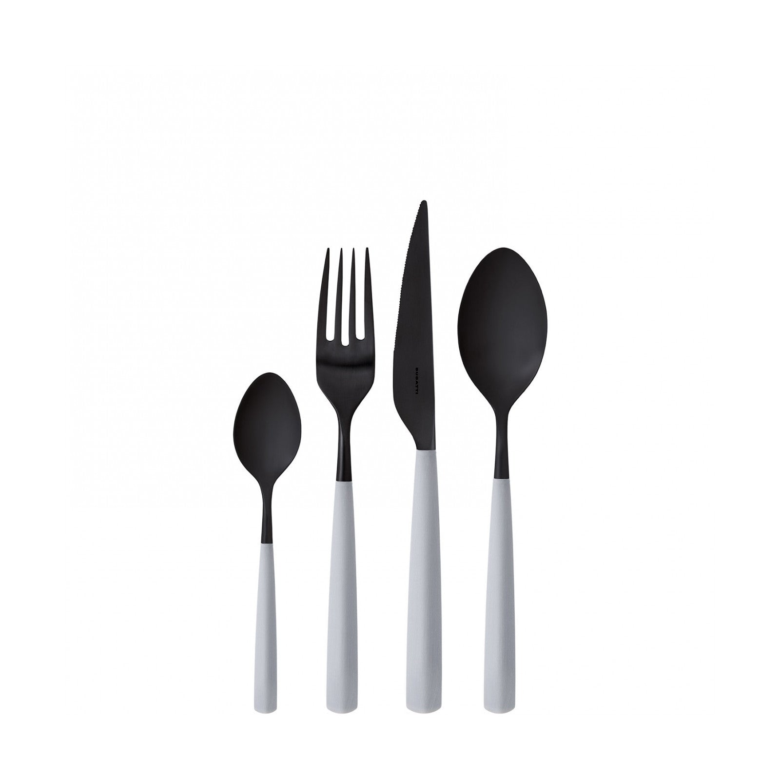 Athena black Diamond matt Cutlery Set 24 by Casa Bugatti on Luxxdesign.com