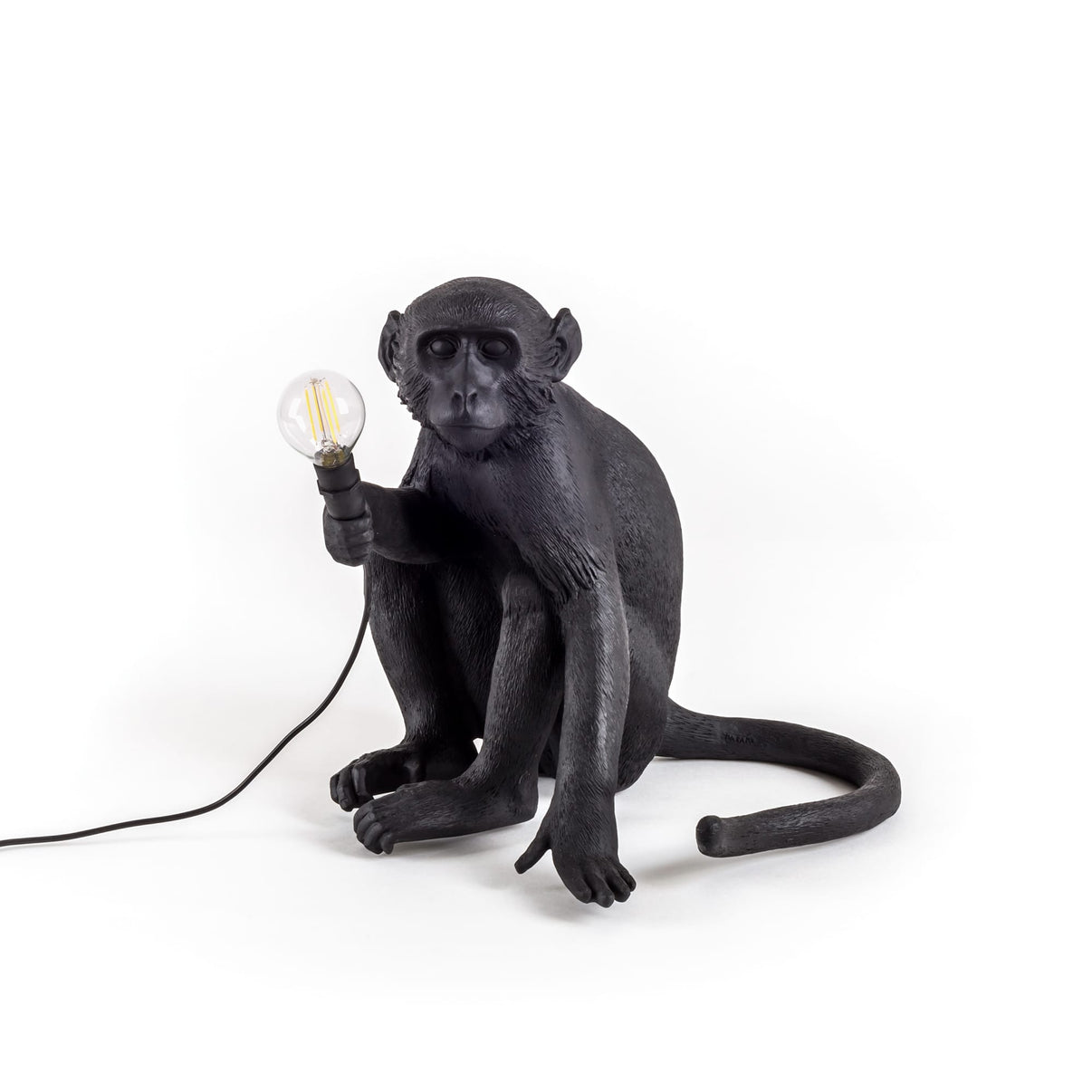 Monkey Black Lamp Sitting Version by Seletti on Luxxdesign.com