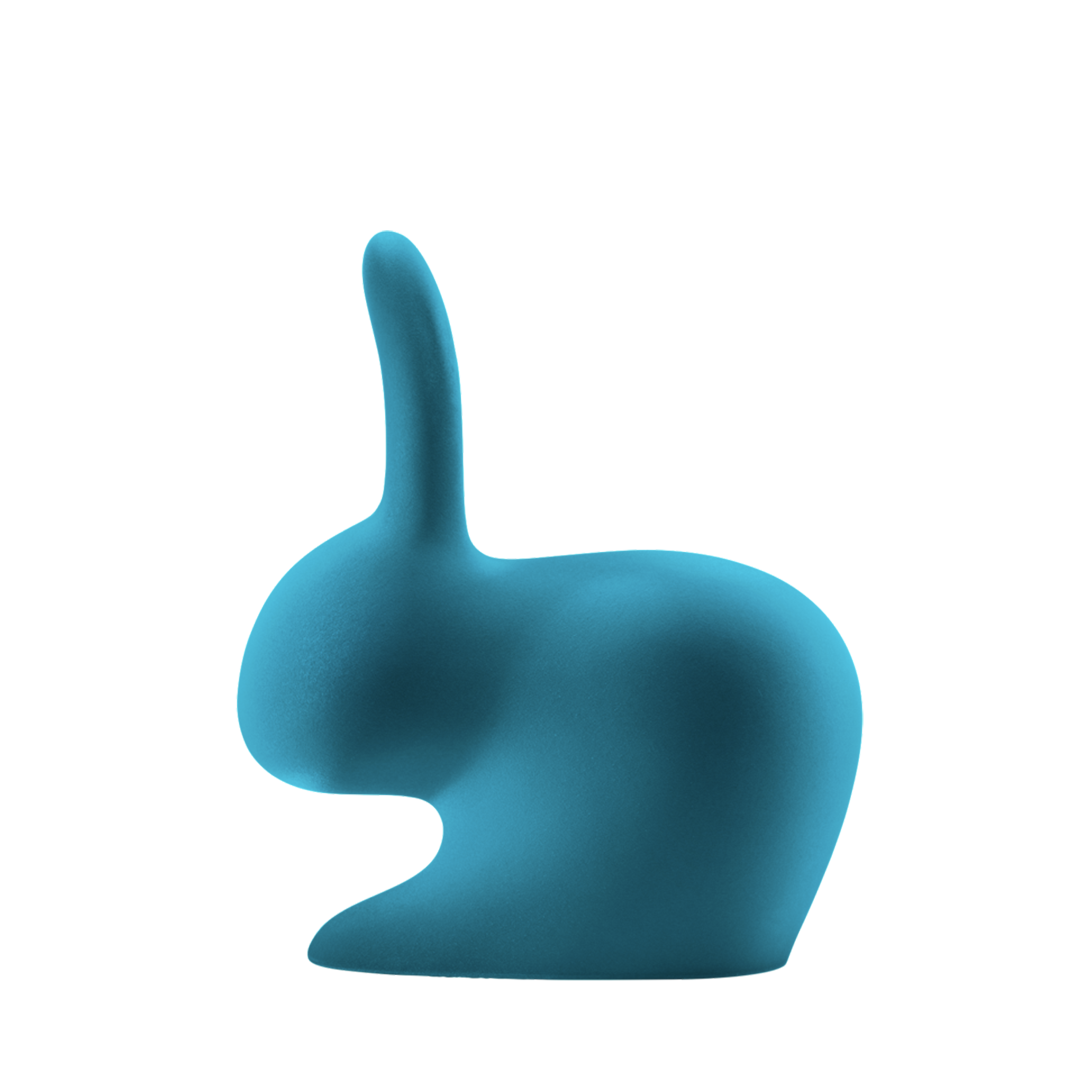 Rabbit chair velvet finish by Qeeboo on Luxxdesign.com