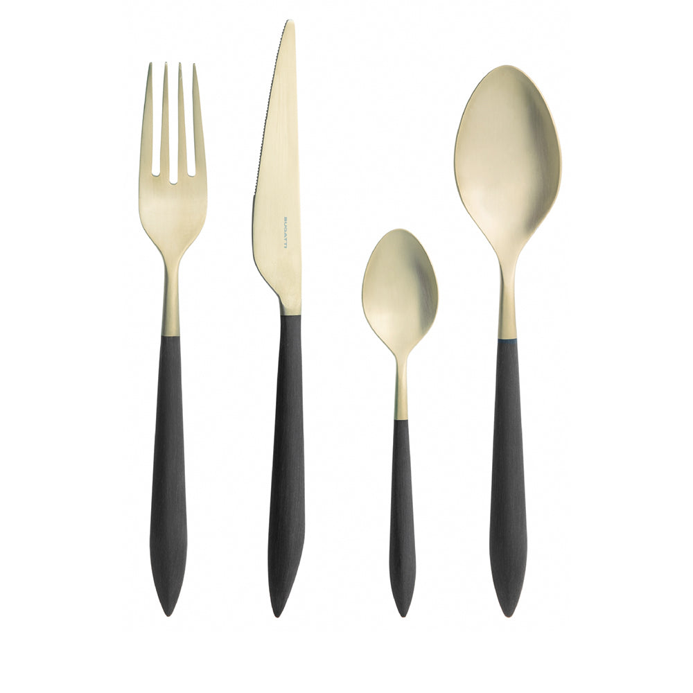 Ares Gold Cutlery Set by Casa Bugatti on Luxxdesign.com