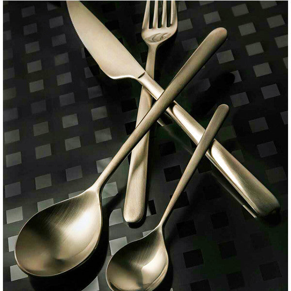 Linea Champagne 24 Piece Cutlery Set by Mepra on Luxxdesign.com