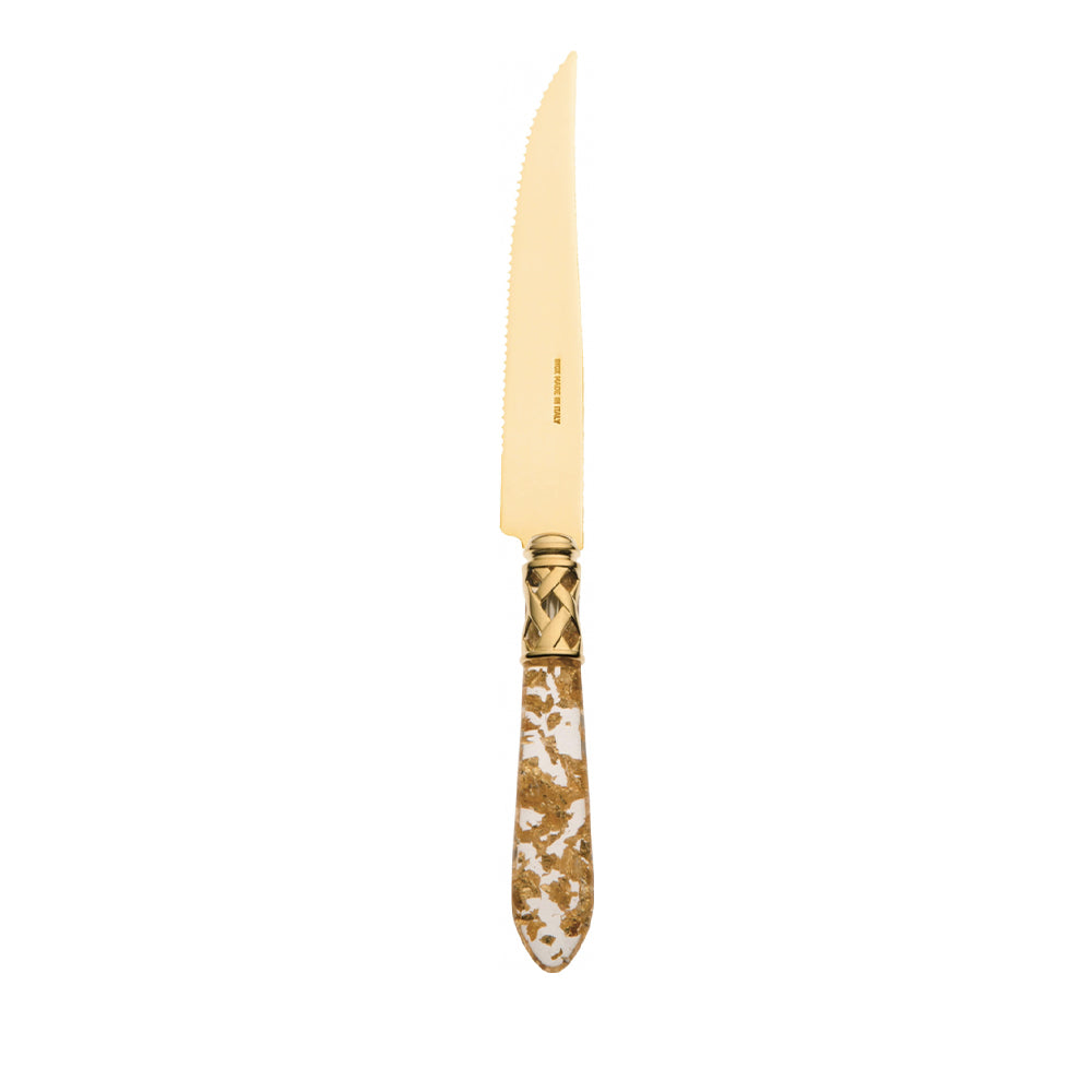 Aladdin gold 6 steak knives by Casa Bugatti on Luxxdesign.com